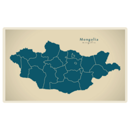 Modern Map - Mongolia Provinces Sticker