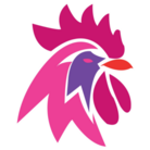 Modern Pink Rooster Sticker