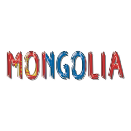 Mongolia Flag Text Font Sticker