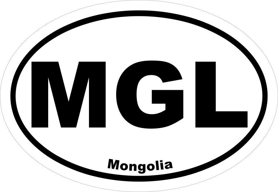 Mongolia Mgl Oval Sticker