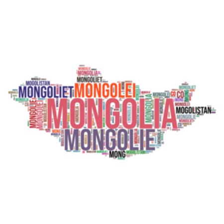 Mongolia Typography Map Sticker