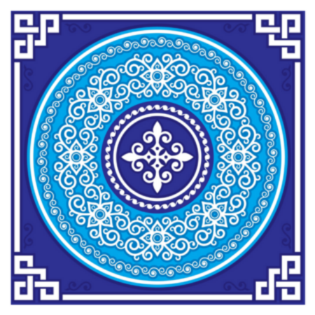Mongolian Folk Art Blue Sticker