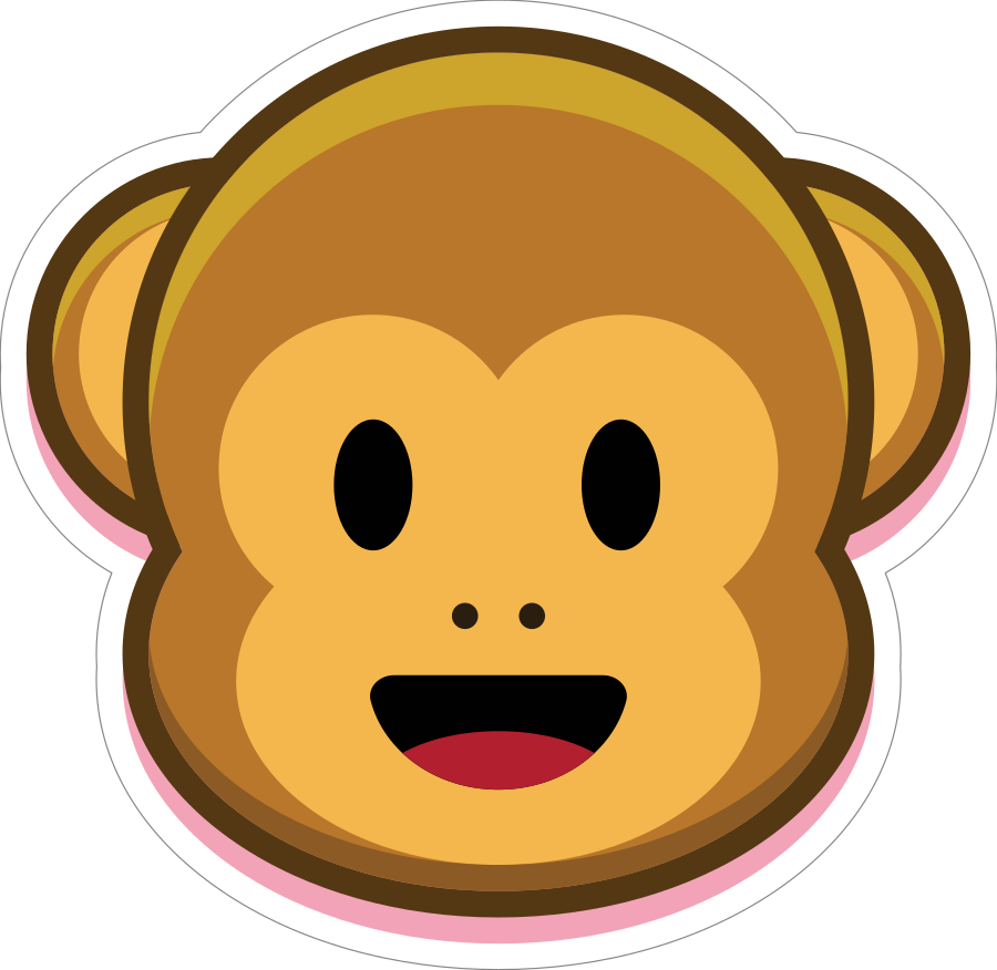 Monkey Smiling Emoji Sticker