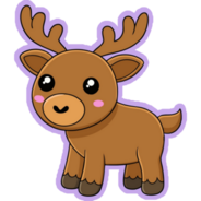 Moose On Purple Sticker