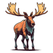 Moose Standing Shock Sticker