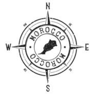 Morocco Stamp Map Compass Adventure Sticker