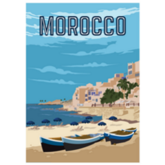 Morocco Vintage Vacation Poster Sticker