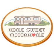 Motor Home Needlepoint Sticker