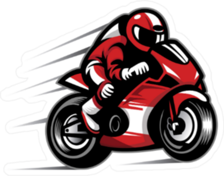 Motorcycle Race Cartoon Sticker