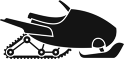 Mountain Snowmobile Silhouette Sticker