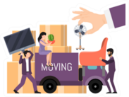 Moving With Boxes To New Home Big Hand Sticker