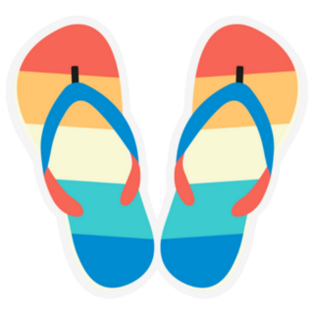 Multicolor Flip Flops Sticker