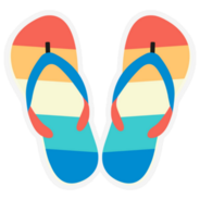 Multicolor Flip Flops Sticker