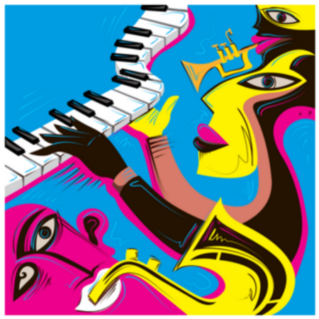 Music Band Colorful Abstract Poster Sticker