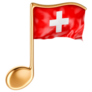 Musical Note With Swiss Flag Sticker