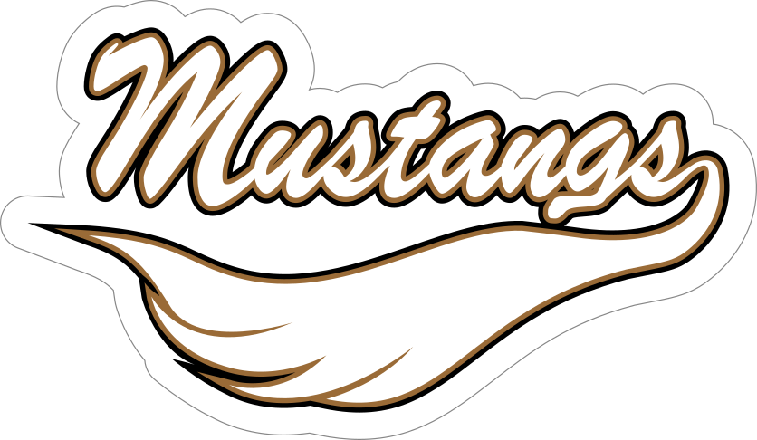 Mustangs Logo Type Mascot Sticker - 50+ Color Options!