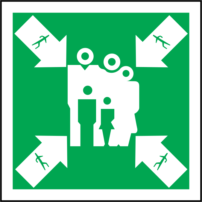 Muster Station Icon Sign Sticker