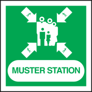 Vibrant, High-Quality Muster Station Sign Stickers