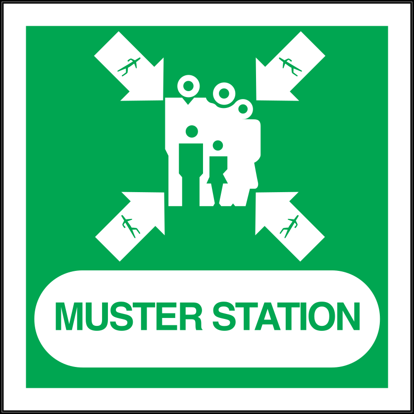 Vibrant, High-Quality Muster Station Sign Stickers