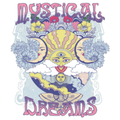 Mystical Dreams Retro Moon Sticker