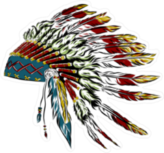 Native American Indian Headdress Sticker