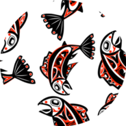 Native Salmon Alaska Seamless Pattern Sticker