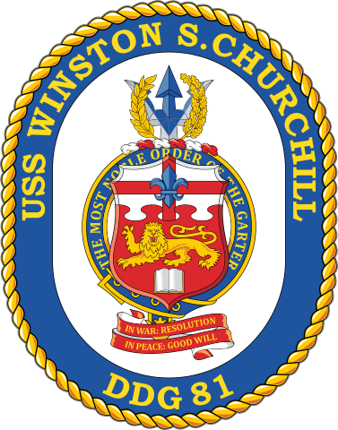 Navy Destroyer Ship Ddg 81 Uss Winston S. Churchill Sticker