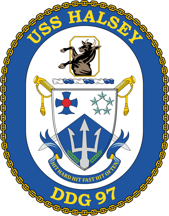 Navy Destroyer Ship Ddg 97 Uss Halsey Sticker - 50+ Color Options!
