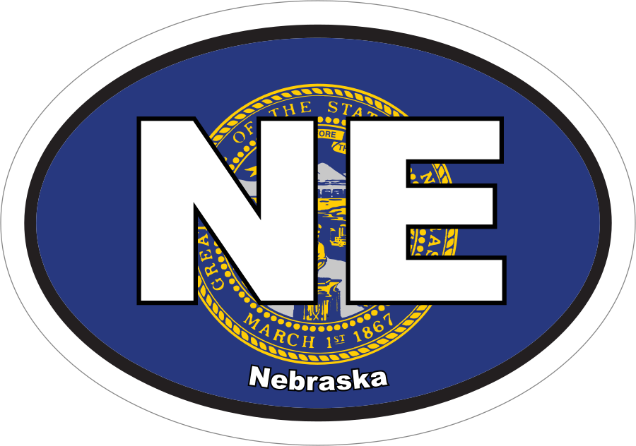 Nebraska Ne State Flag Oval Sticker