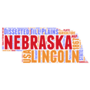 Nebraska Usa State Map Words Sticker