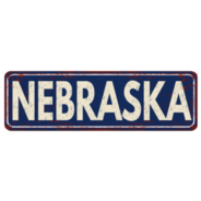 Nebraska Vintage Rusty Metal Sign Sticker