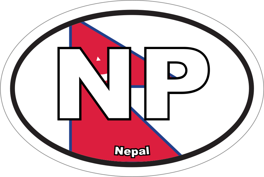 Nepal Np Flag Oval Sticker