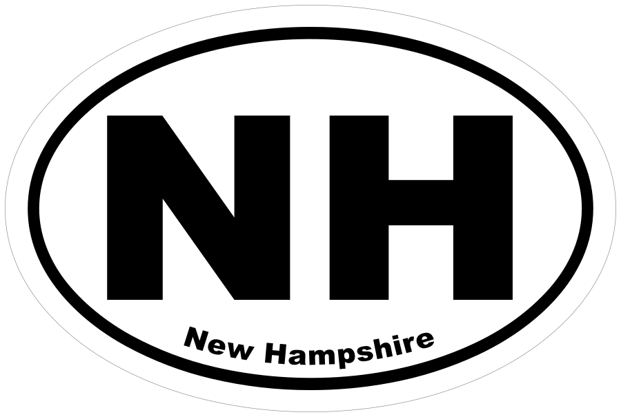 Vibrant, High-Quality New Hampshire Nh Oval Stickers