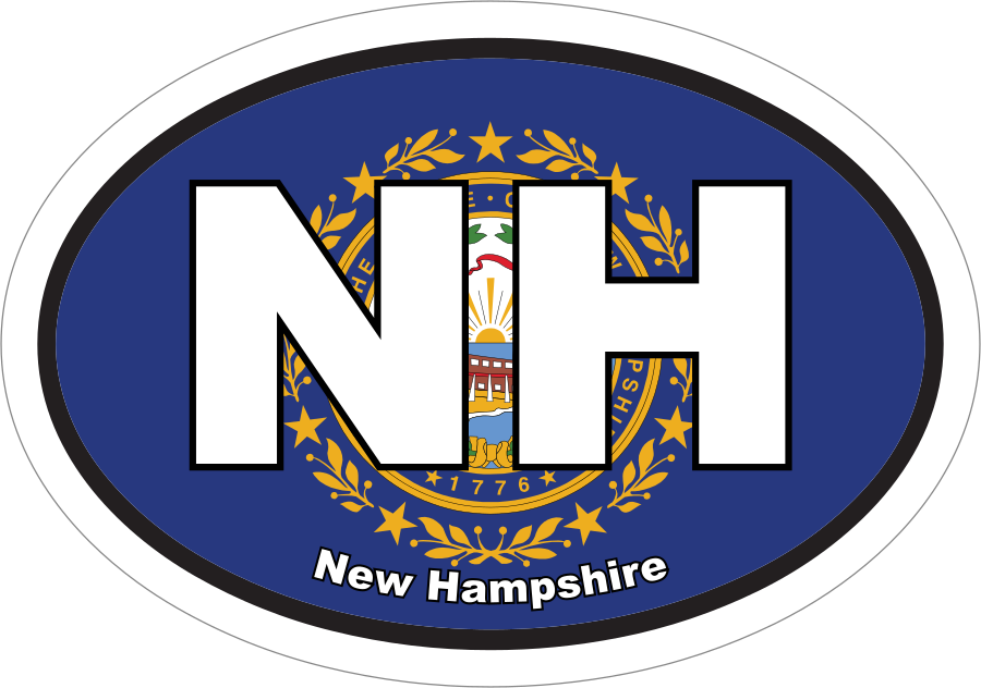 New Hampshire Nh State Flag Oval Sticker