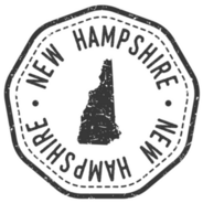 New Hampshire, Usa Map Stamp Retro Sticker