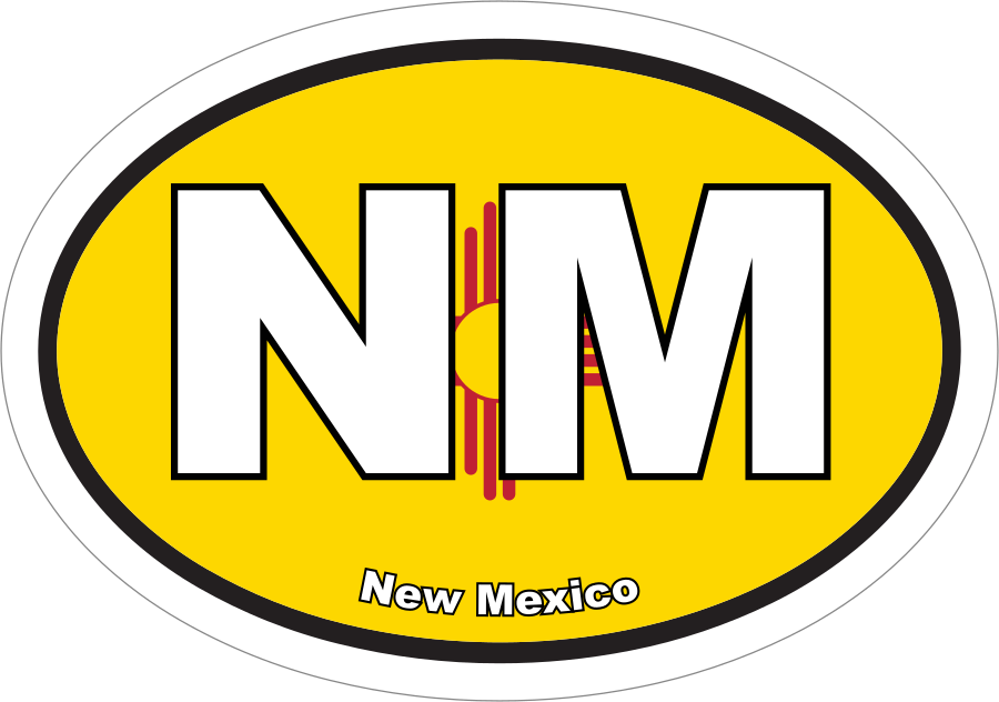 New Mexico Nm State Flag Oval Sticker