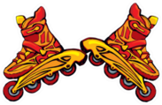 New Red Rollerblade Sticker