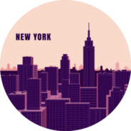 New York Cityscape Illustration Sticker