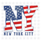 New York Flag Typography Sticker