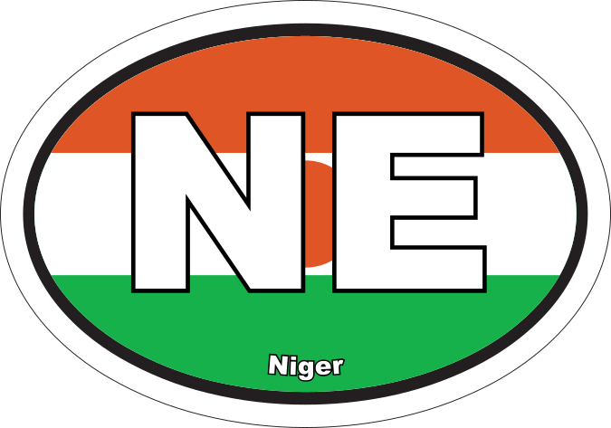 Niger Ne Flag Oval Sticker