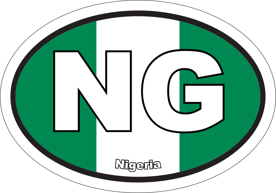 Nigeria Ng Flag Oval Sticker