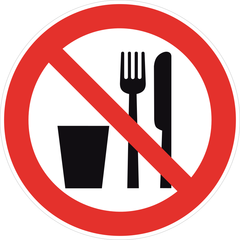 Vibrant, High-Quality No Food Or Beverage Sign Stickers