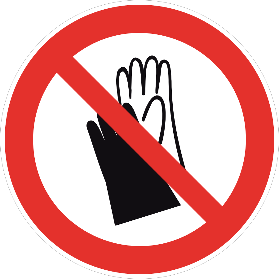 No Gloves Sign Sticker - 50+ Color Options!