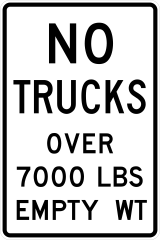 No Trucks Over 7000lbs Sticker | Durable Weight Limit Road Sign