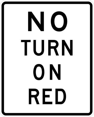 Order Your No Turn On Red Sign Sticker Today - Free Shipping!