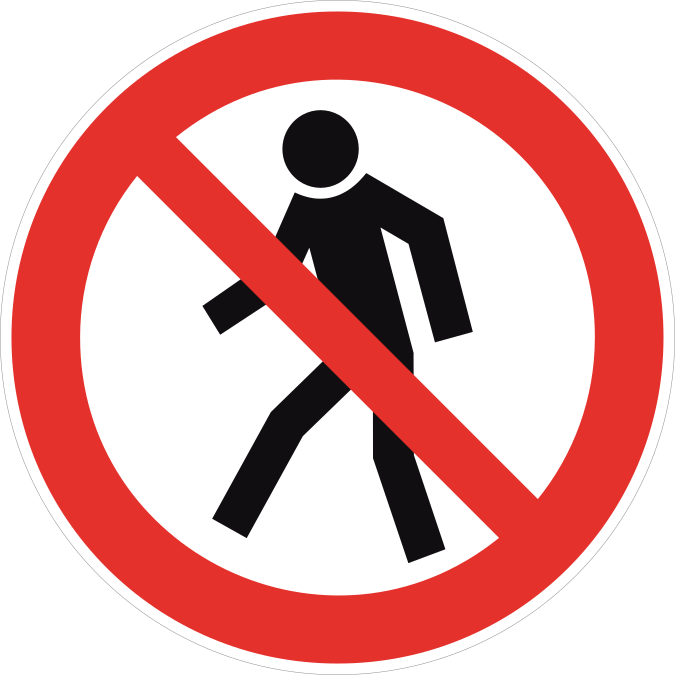 Order Your No Walking Sign Sticker Today - Free Shipping!