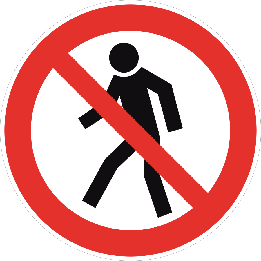 Order Your No Walking Sign Sticker Today - Free Shipping!