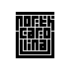 North Carolina Calligraphy Logo Sticker