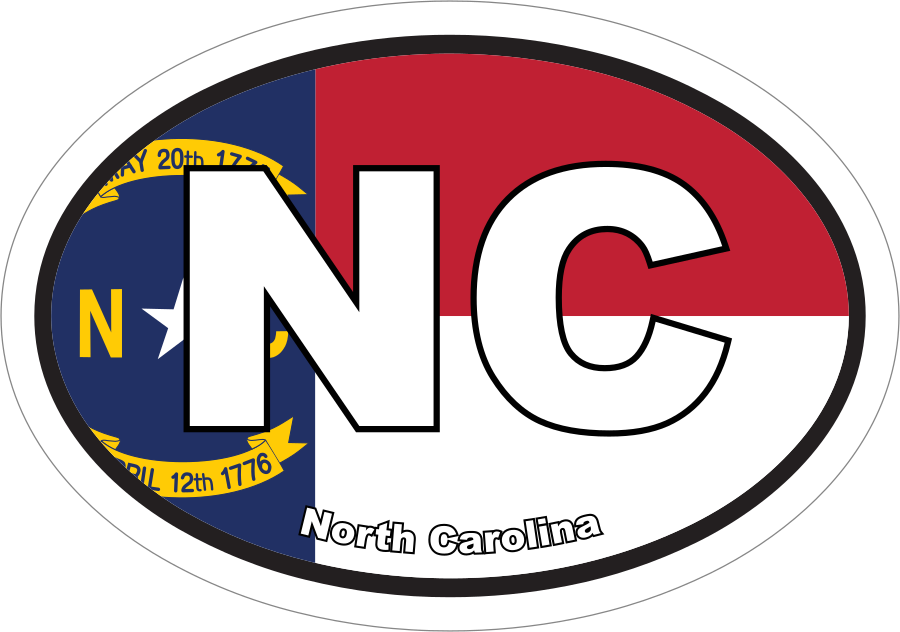 North Carolina Nc State Flag Oval Sticker