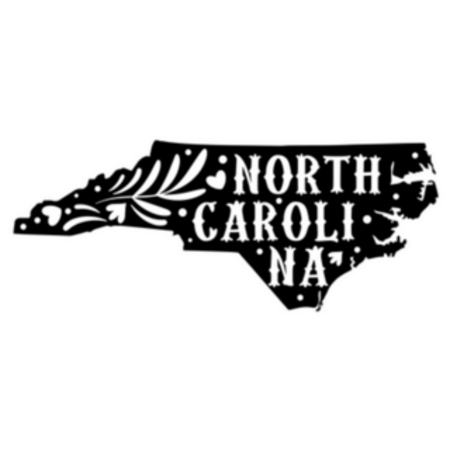 North Carolina State Decorative Map Sticker